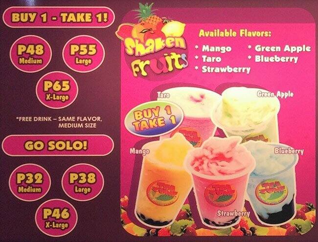 Menu at Tea Zone, Cebu City