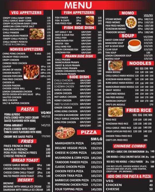 Menu of The Foodies Story, Park Circus Area, Kolkata