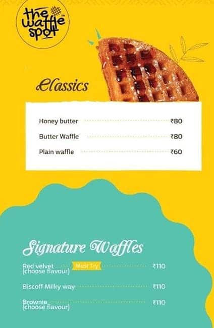 Menu of The Waffle Spot, Choolaimedu, Chennai