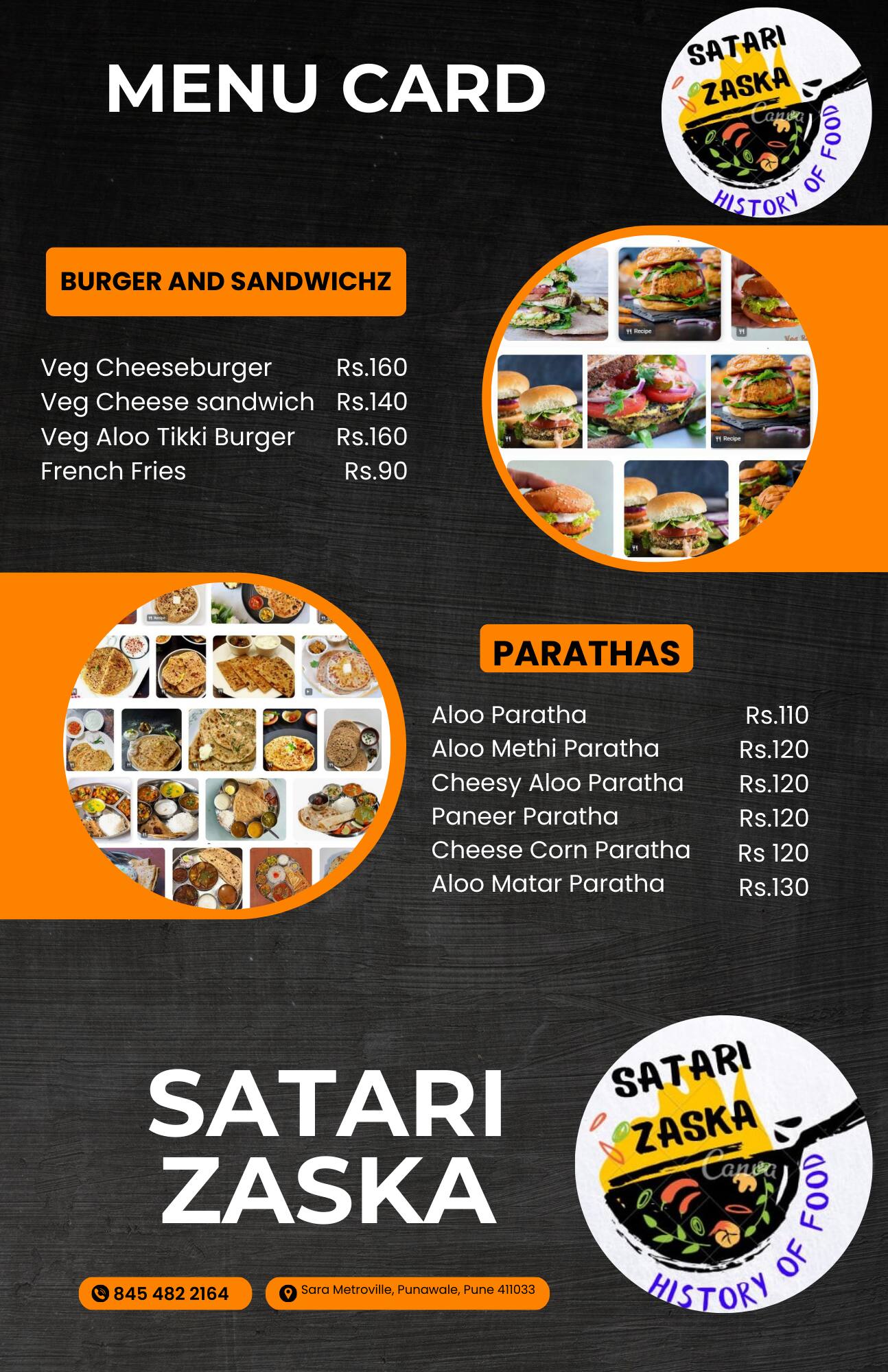 Menu of Satari Zaska, Ravet, Pune