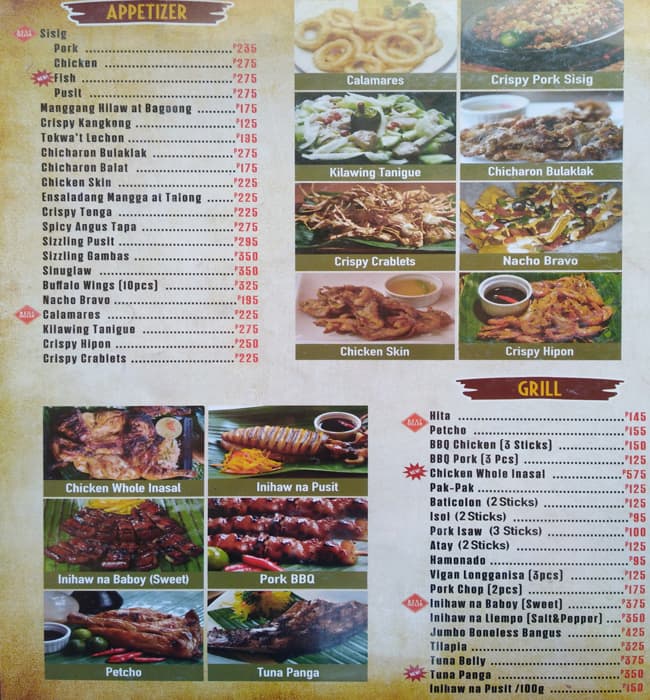 Menu at Jay- J's restaurant, Parañaque, SM Sucat