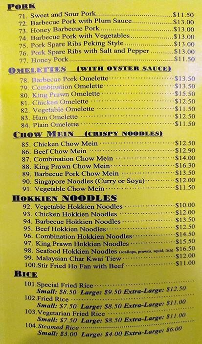 Menu at Happy Panda restaurant, Waterford West