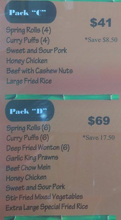 Menu at Happy Panda restaurant, Waterford West