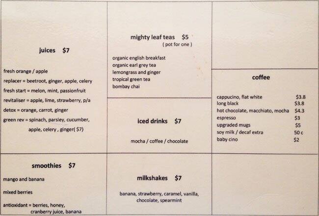 Menu at 9 Seeds restaurant, Fremantle