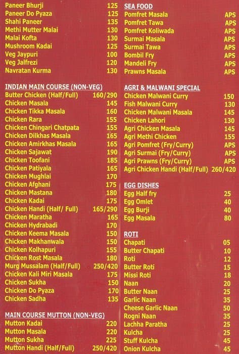 Menu at Spice of Life (Kamothe), Navi Mumbai