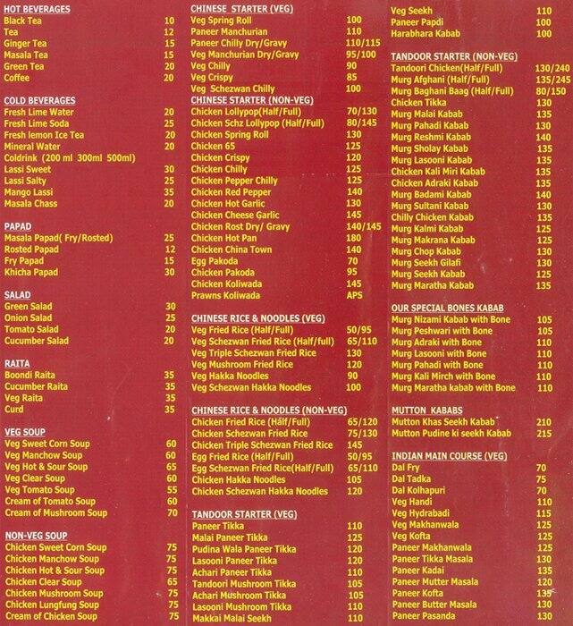 Menu at Spice of Life (Kamothe), Navi Mumbai