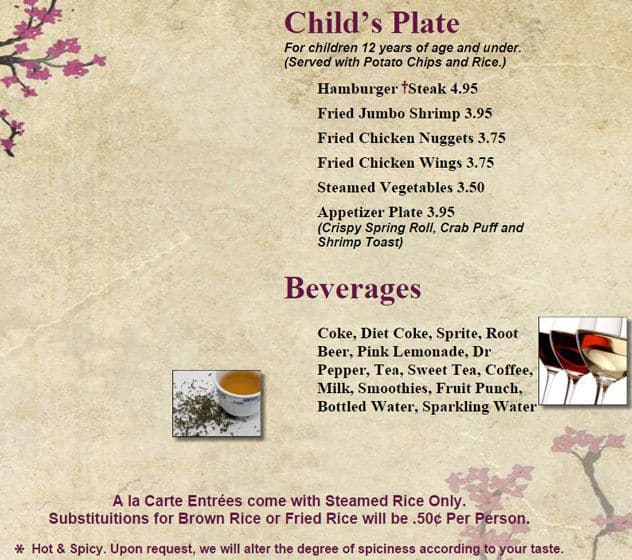 Menu at Red Phoenix Hunan Restaurant, The Woodlands