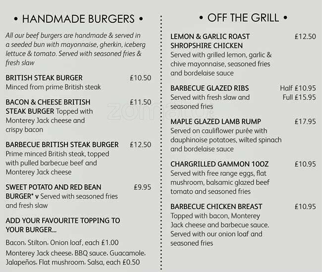 Menu at Miller & Carter pub & bar, Ilford, Aldborough Rd N