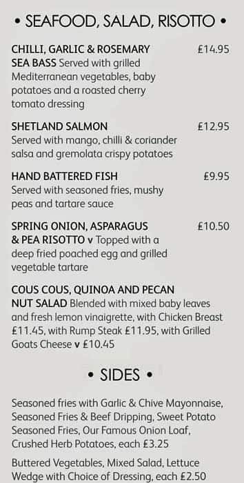 Menu at Miller & Carter pub & bar, Ilford, Aldborough Rd N