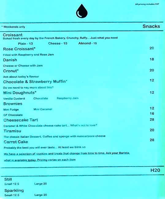 Menu of Drop Cafe, Al Khawaneej, Dubai