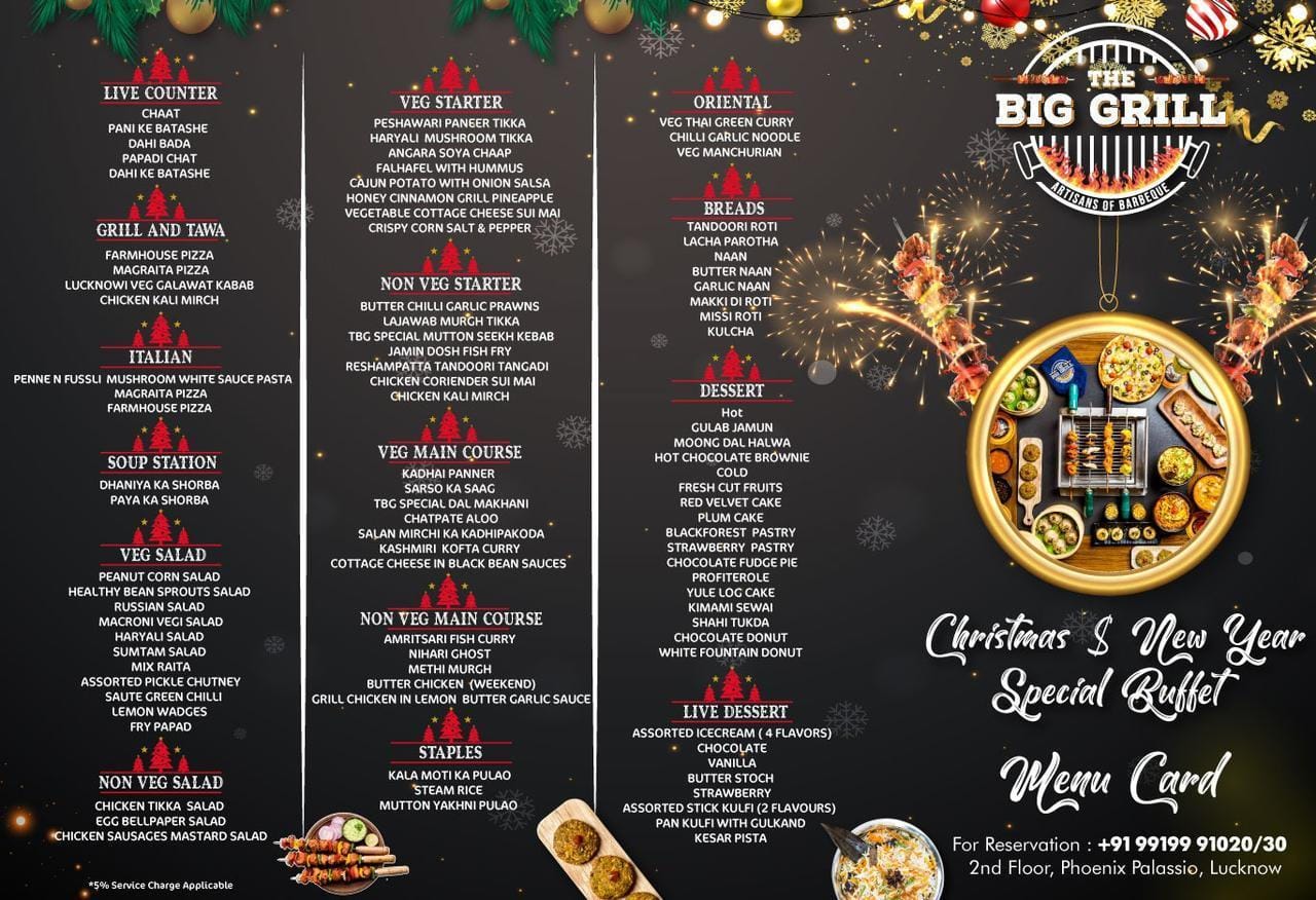 Menu of The Big Grill, Gomti Nagar, Lucknow