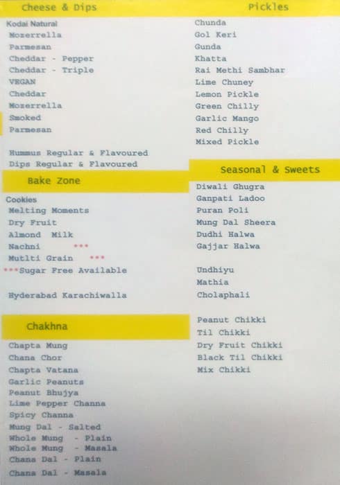 Menu at Nila Mehta Snackx, Mumbai, B003