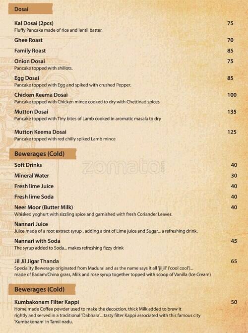 Menu at Annachi Restaurant, Bengaluru, No 54