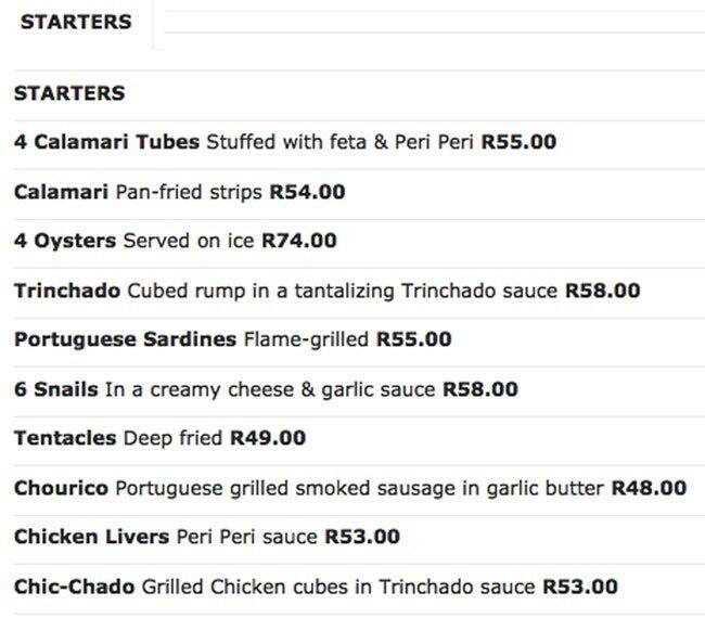 Madeira Menu, Menu de Madeira, Bergvliet, Cape Town - Zomato SA