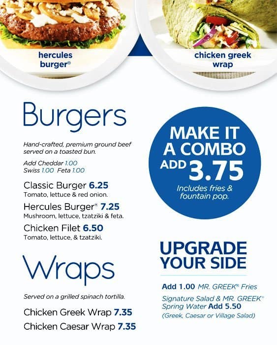 Menu at The Real Greek desserts, Toronto, 18 Lebovic Ave