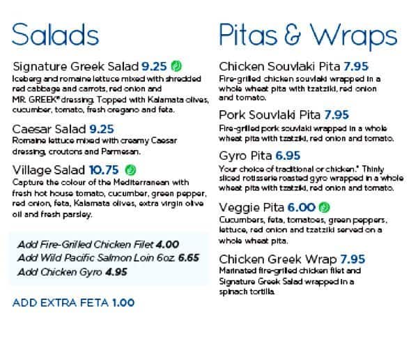 Menu at The Real Greek desserts, Toronto, 18 Lebovic Ave