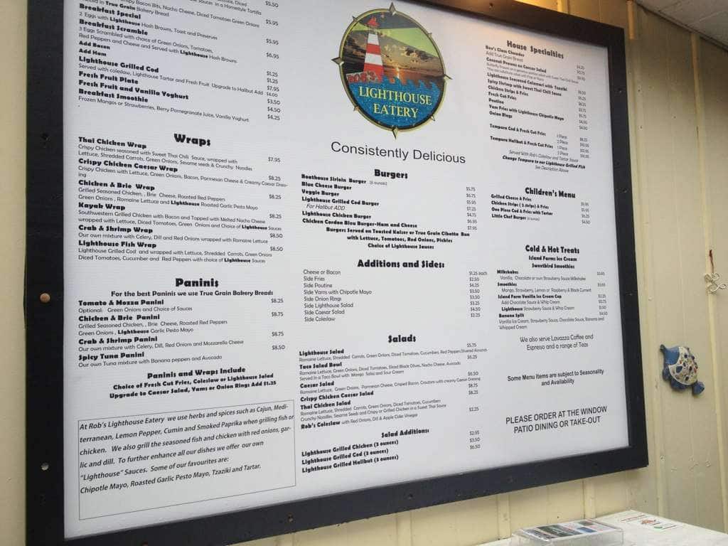 Rob's Lighthouse Eatery Menu - Urbanspoon/Zomato