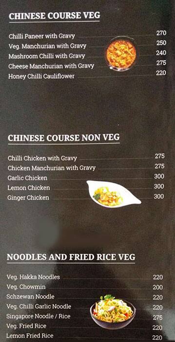 Menu at The Origin, Dharamshala