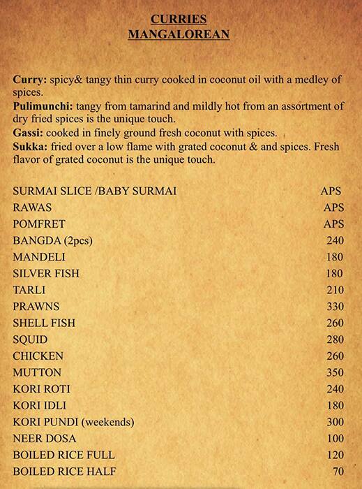 Menu at Fisherman's Cove - Taste On Palate, Mumbai