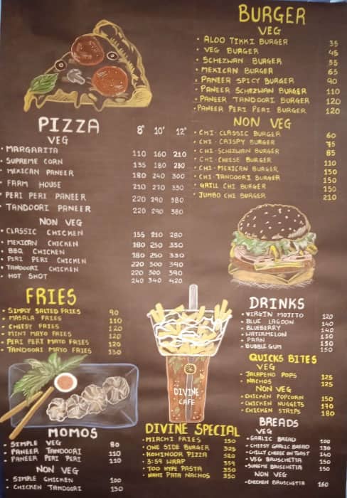 Menu of Divine Cafe, Airoli, Navi Mumbai
