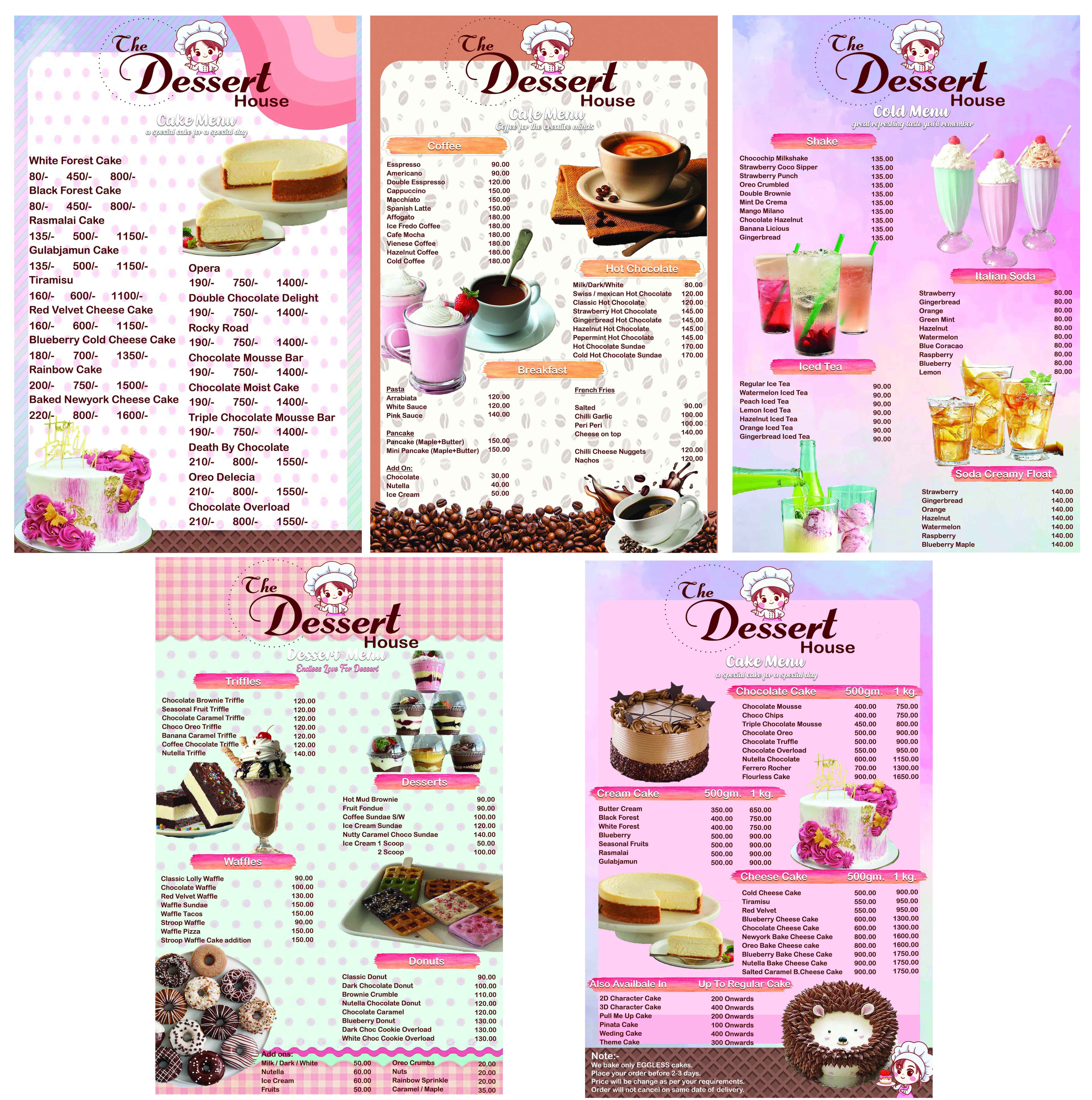 Menu of The Dessert House, Vile Parle West, Mumbai