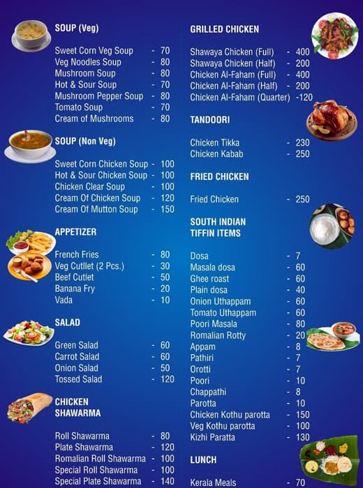 Menu at Primus Restaurant, Neyyattinkara