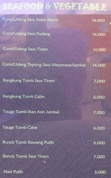 Menu at Cafe Ambrose, Tangerang