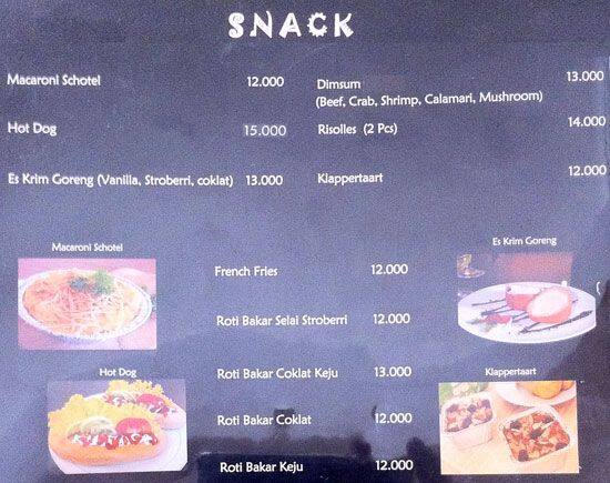Menu at Cafe Ambrose, Tangerang