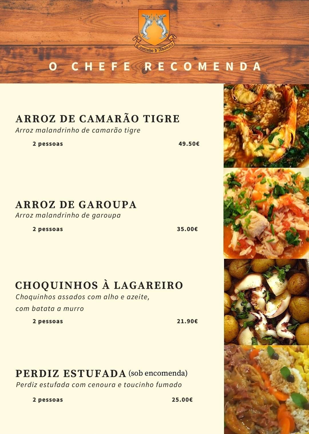 Menu em Cantinho Da Adanaia restaurante, Alverca do Ribatejo