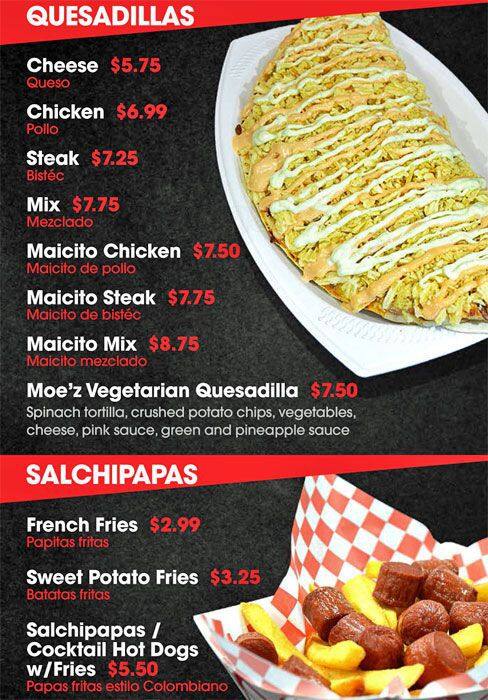 Menu at Moez Express fast food, Miami