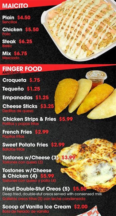 Menu at Moez Express fast food, Miami