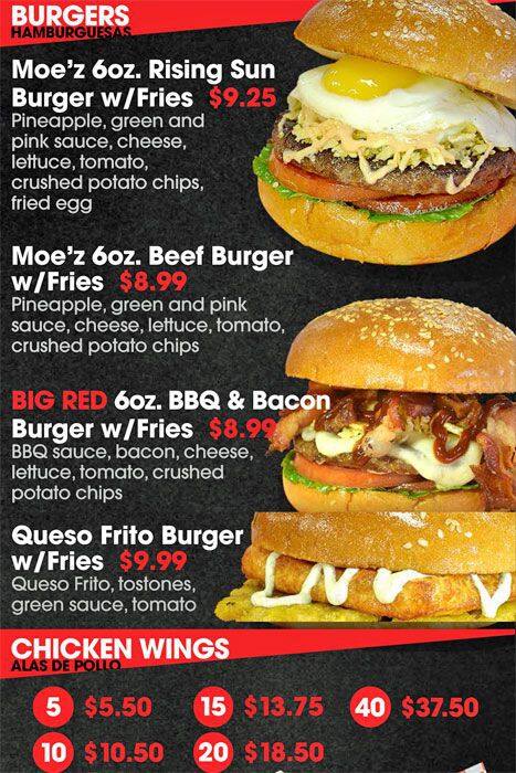 Menu at Moez Express fast food, Miami