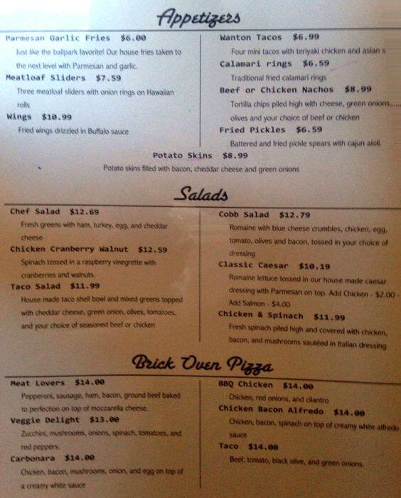 Menu at Harvester Restaurant, Tacoma
