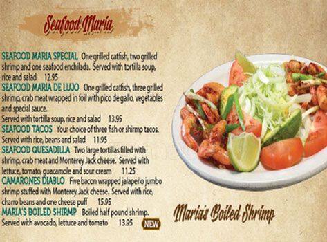 Menu at Casa Maria Mexican Restaurant, Houston