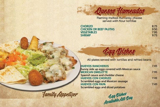 Menu at Casa Maria Mexican Restaurant, Houston