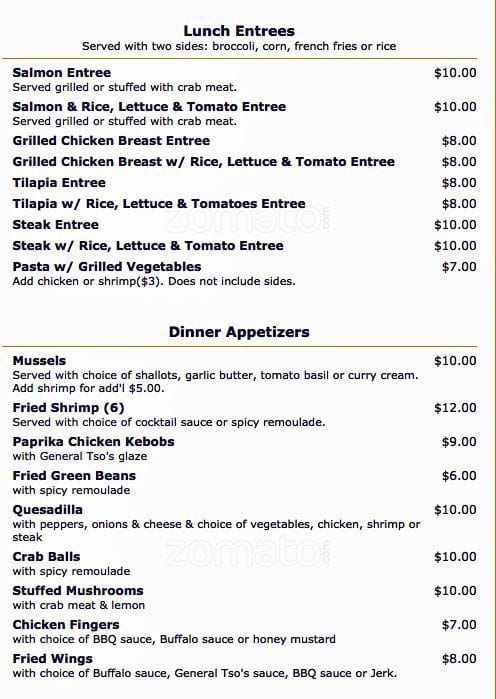 Menu at Paprika restaurant, Philadelphia