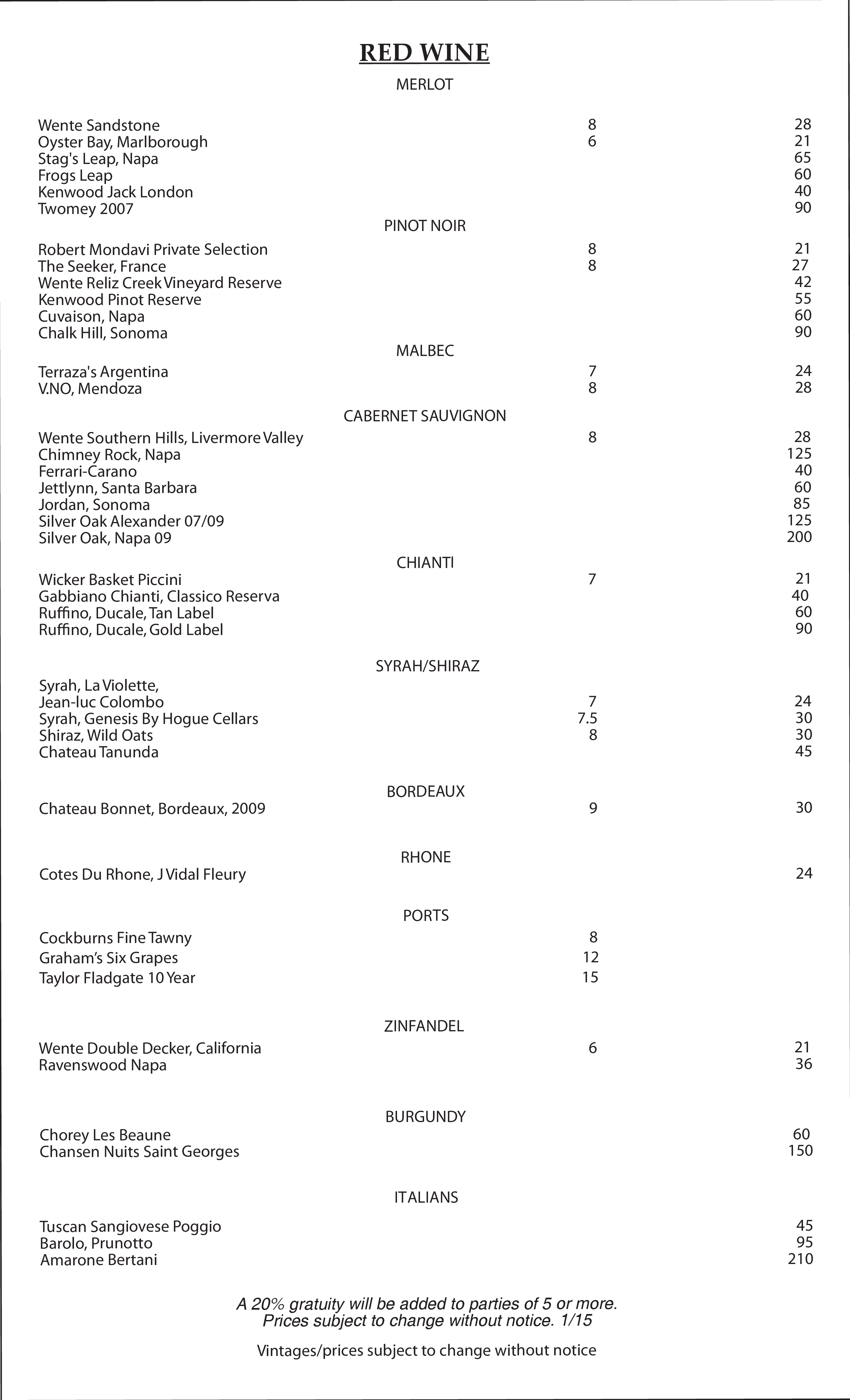 Menu at Island View pizzeria, Fort Myers Beach