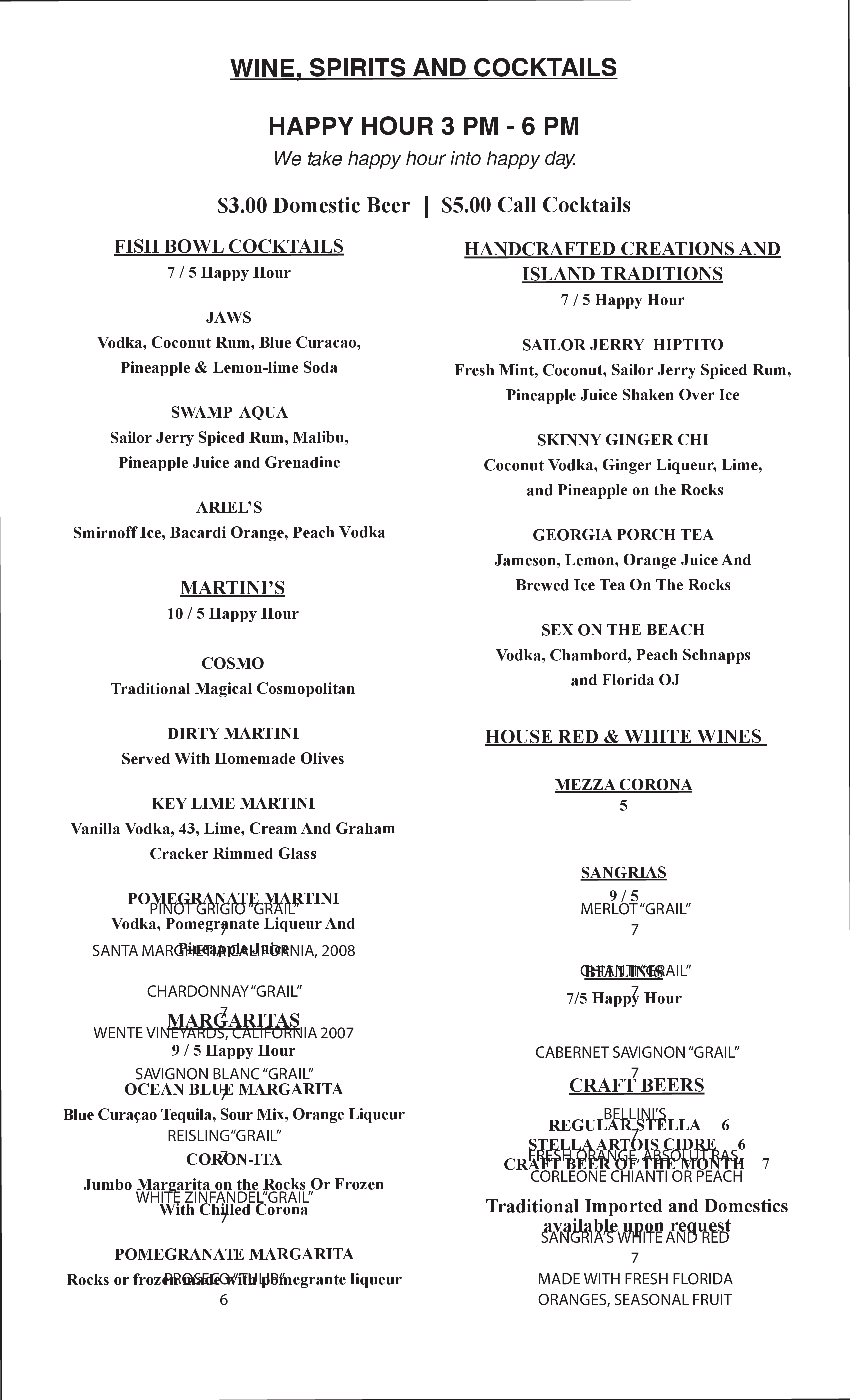 Menu at Island View pizzeria, Fort Myers Beach