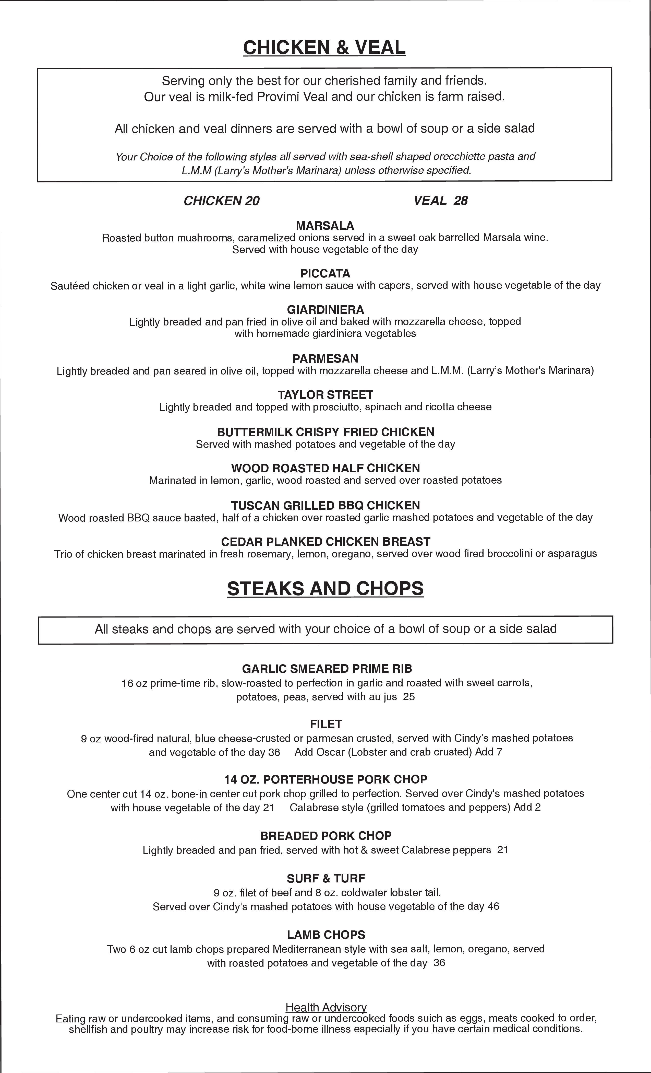 Menu at Island View pizzeria, Fort Myers Beach