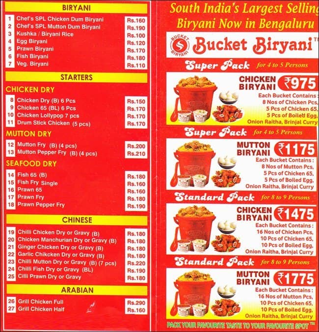 SS Hyderabad Biryani Menu, Menu for SS Hyderabad Biryani, Frazer Town ...