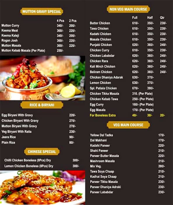 Menu at Patiala Kitchen, New Delhi