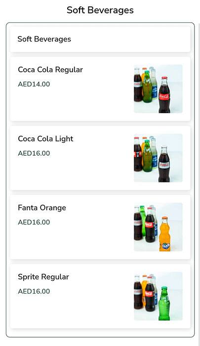 Menu of TEN11 Beach, Saadiyat Island, Abu Dhabi