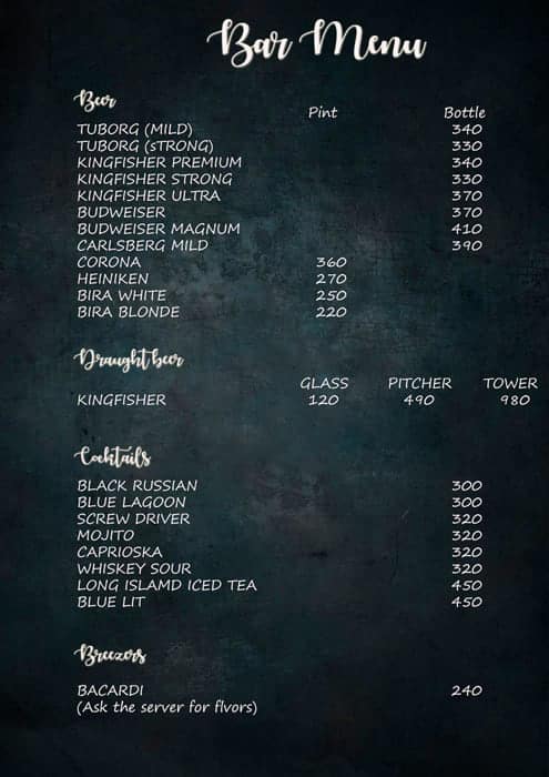 Menu of Spice 57 - Kitchen & Bar, Vile Parle East, Mumbai