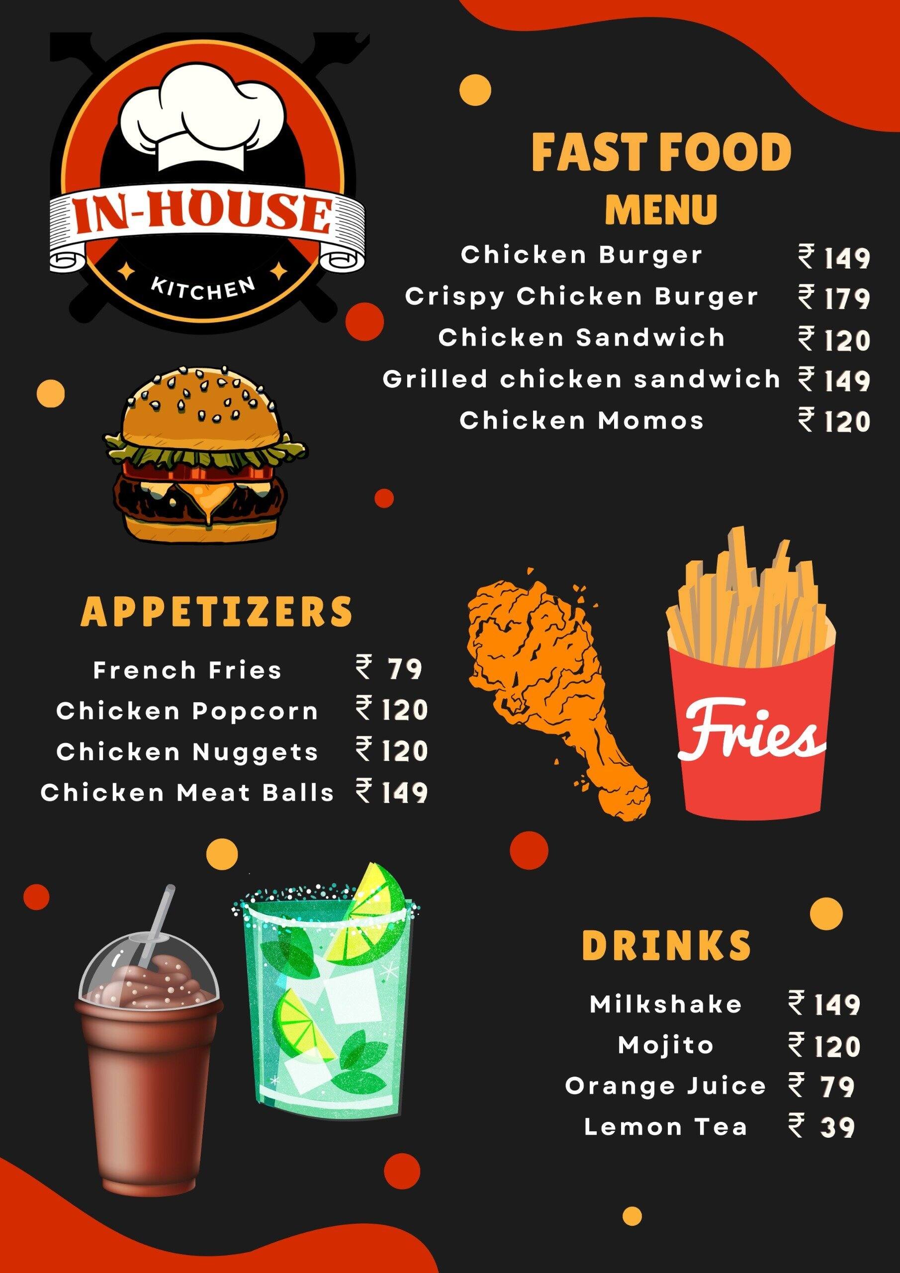 Menu of In House Kitchen, Boduppal, Hyderabad