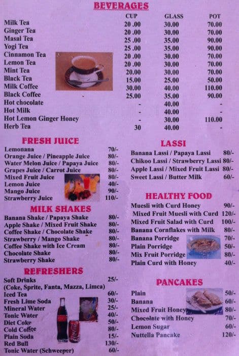 Menu at Rama Restaurant, Agonda, 2XPQ+5X6