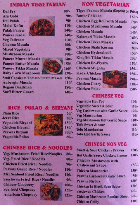 Menu at Rama Restaurant, Agonda, 2XPQ+5X6