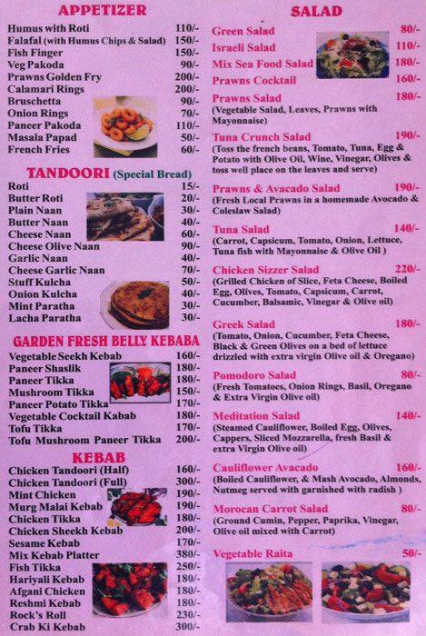 Menu at Rama Restaurant, Agonda, 2XPQ+5X6