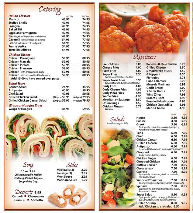 Menu at Pasta on Time pizzeria, Levittown