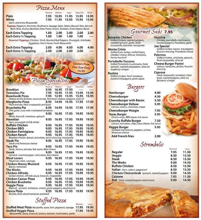 Menu at Pasta on Time pizzeria, Levittown