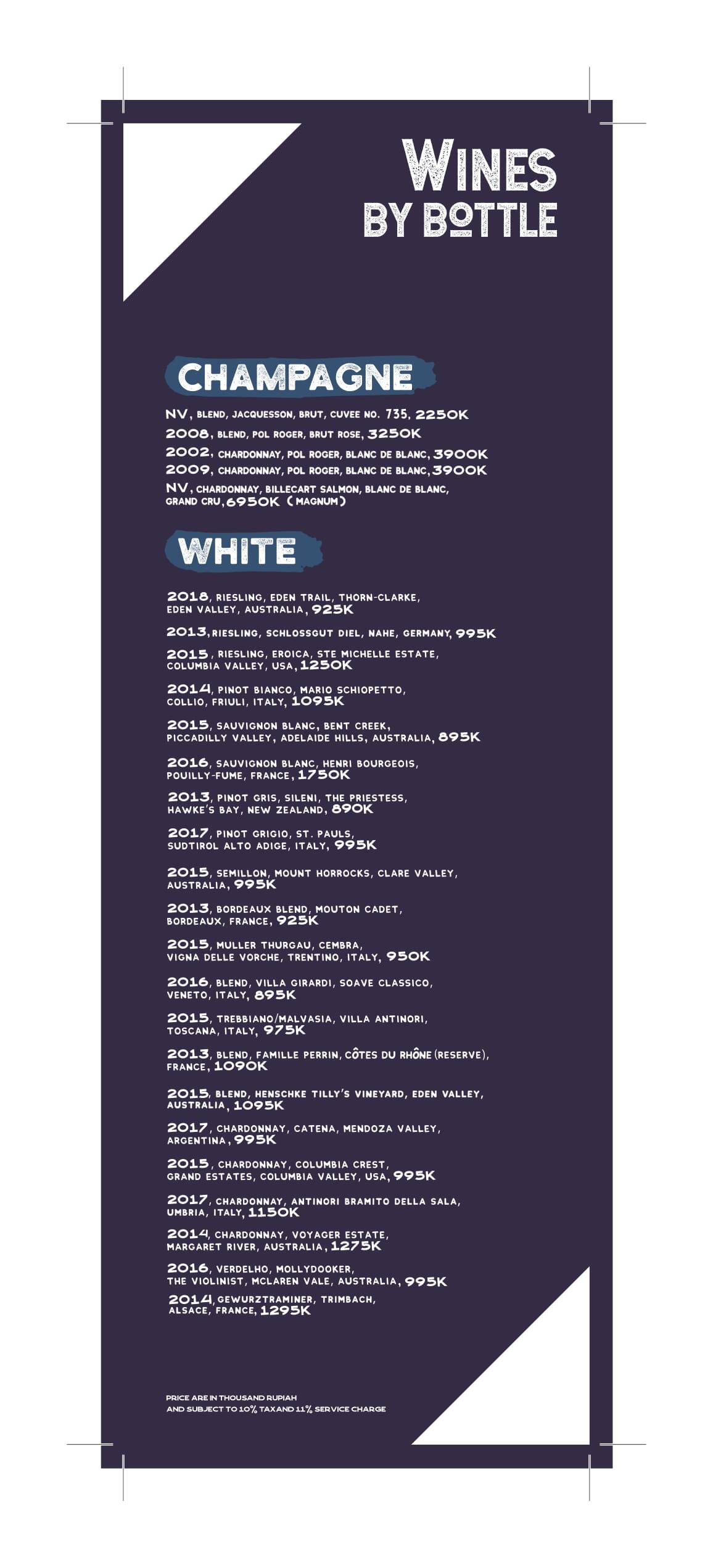 Menu at Locavore restaurant, Ubud